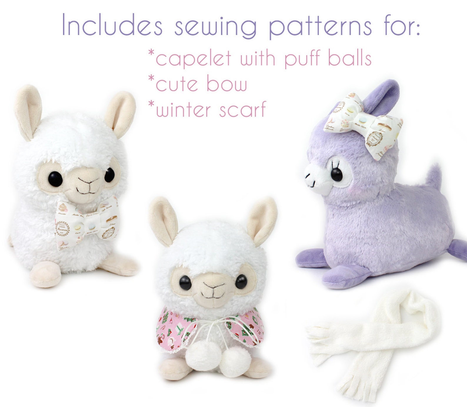 Plush Sewing Pattern PDF Alpaca Llama Stuffed Animal Tutorial With ...