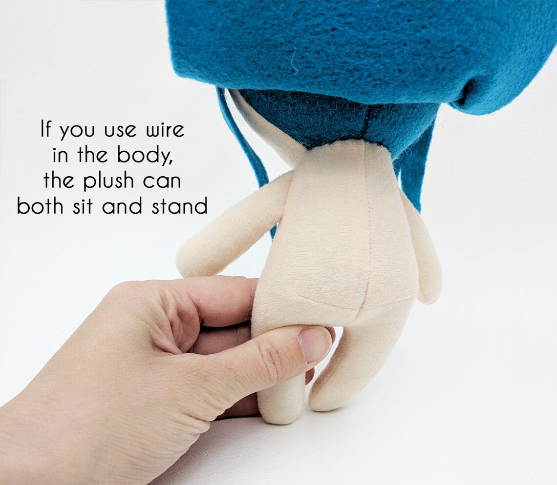 Plush Sewing Pattern PDF Chibi Human Plushie With Printable Eyes ...