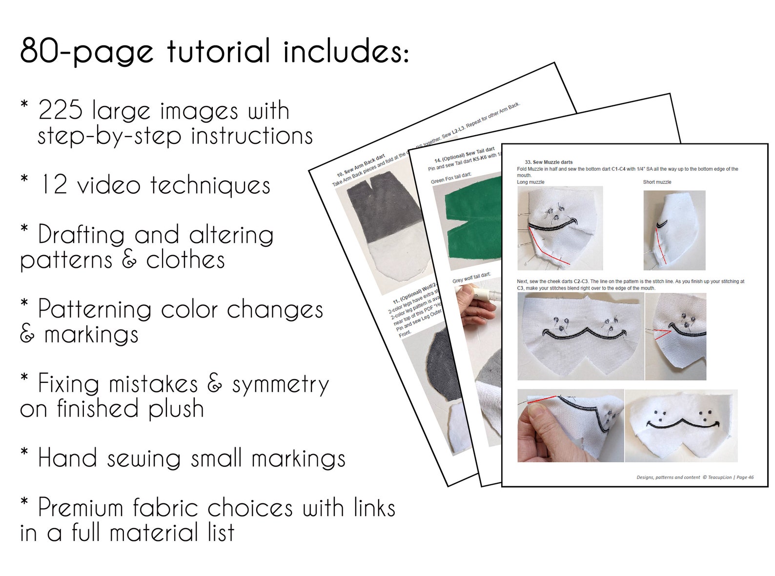 Plush Sewing Pattern PDF Furry Anthro Floppy 20in Plushie DIY Ebook ...