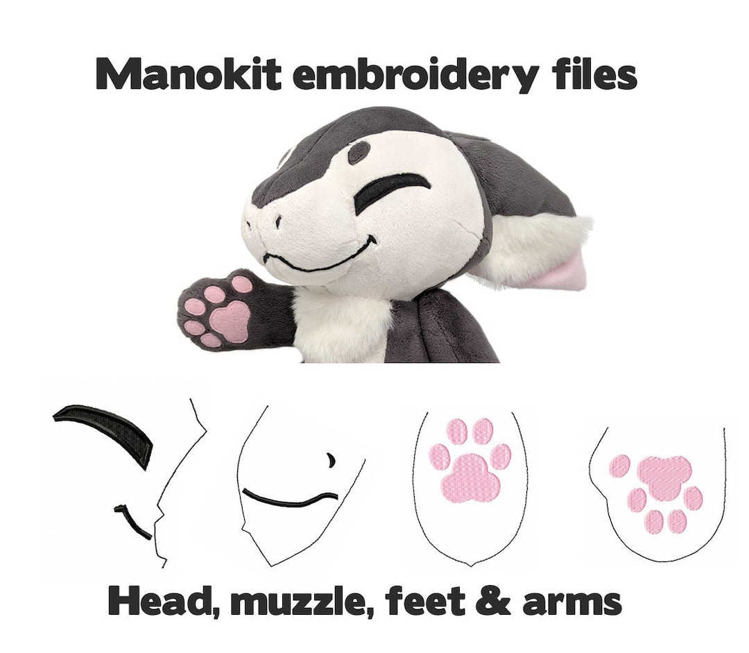 Embroidery Machine Files - Manokit Furry Anthro Plushie Face Design ...