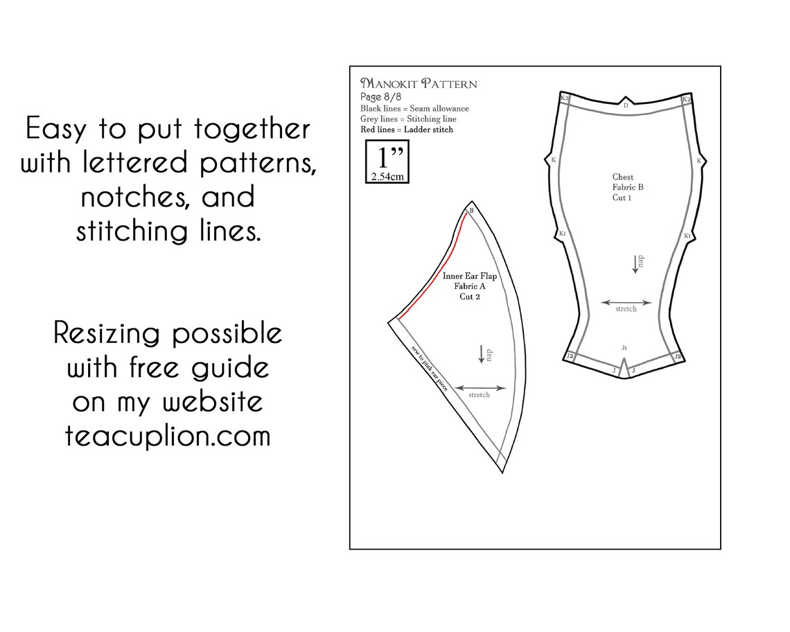 Plush sewing pattern PDF Furry Anthro stuffed animal Manokit | Etsy