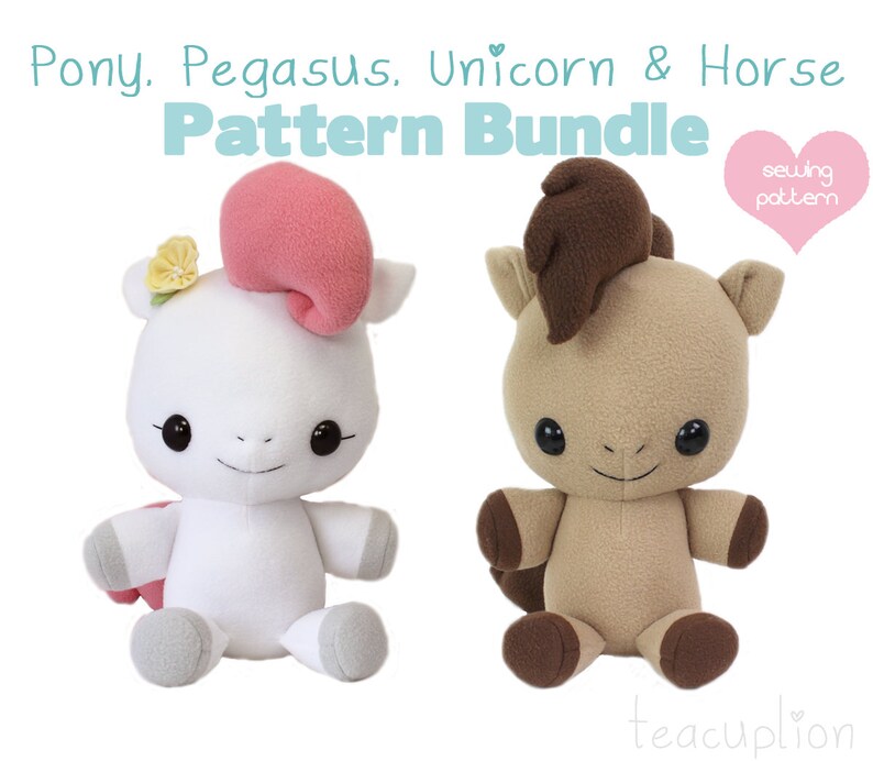 Plush Sewing Pattern My Little Pony Horse Unicorn Pegasus - Etsy UK
