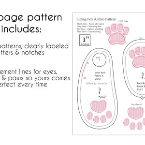 Plush Sewing Pattern PDF Furry Sitting Anthro Fox Plush - DIY Chibi ...