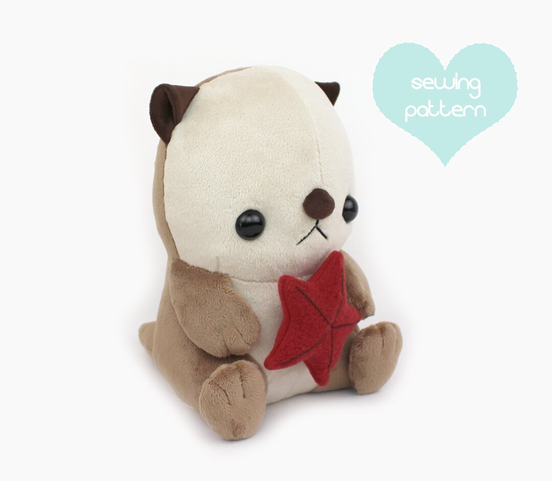 Otter Plush Sewing Pattern - 10.5 Inch Kawaii Sitting Stuffed Animal ...
