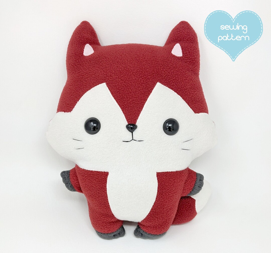 Plush Sewing Pattern PDF Fox Stuffed Animal Kawaii Plushie Woodland ...