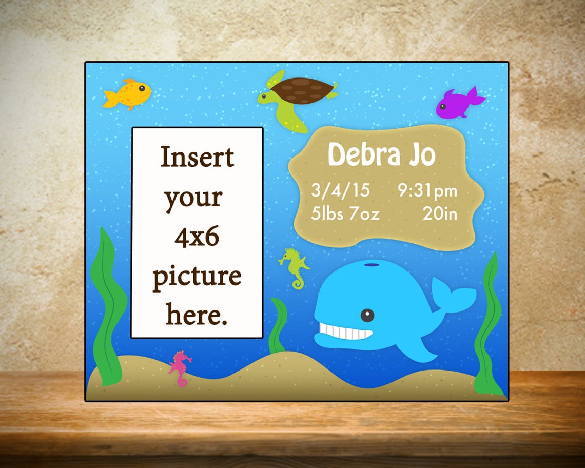 Personalized Newborn Frame Baby Frame Sea Creatures Frame | Etsy