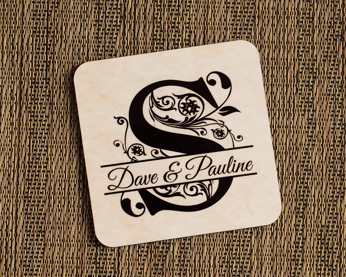 Personalized Monogramed Coasters/wedding Coasters Set of 4 - Etsy