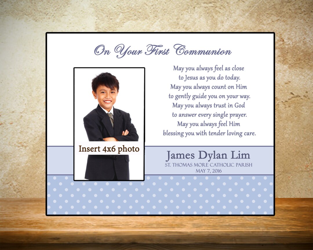 Personalized First Communion Frame - Blue_theme - Etsy
