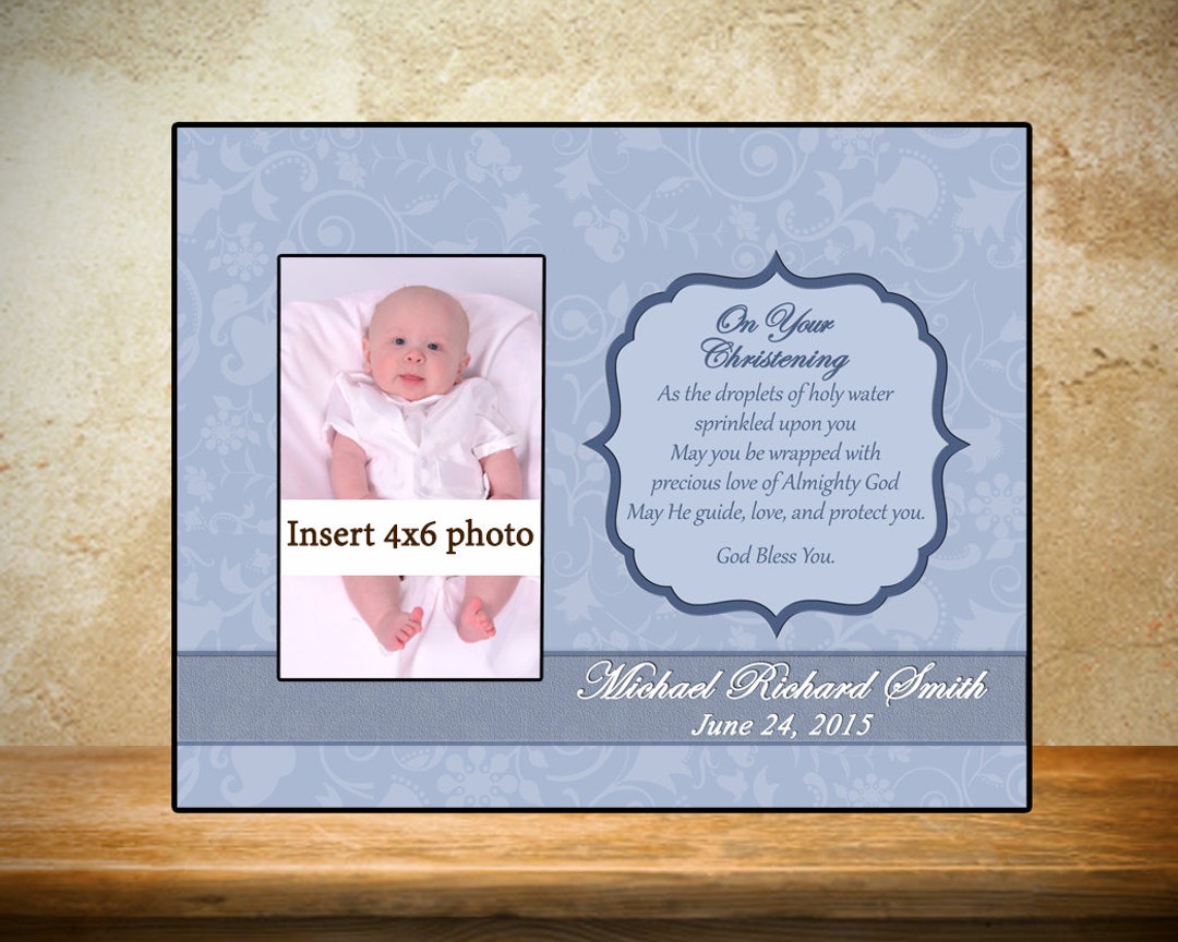 Personalized Baptism/christening Frame - Light Blue Theme - Etsy