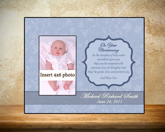 Personalized Baptism/christening Frame Light Blue Theme | Etsy