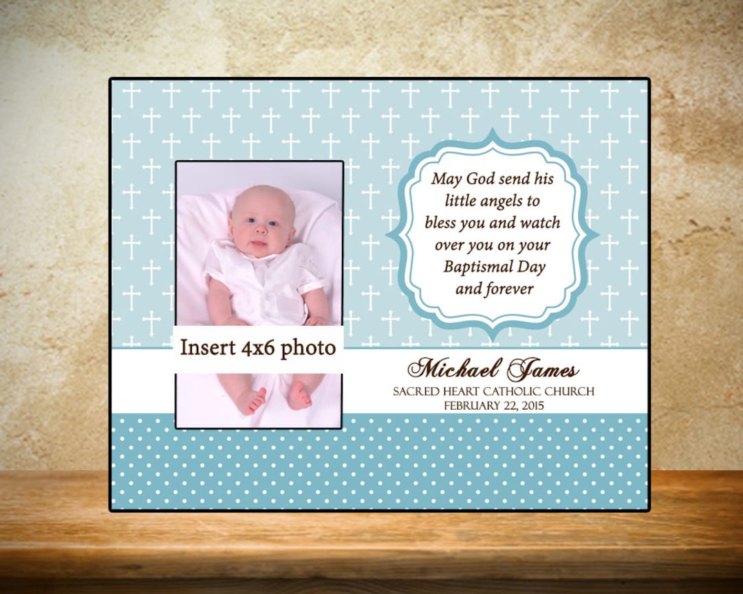 Personalized Baptism/christening Frame - Blue Theme - Etsy