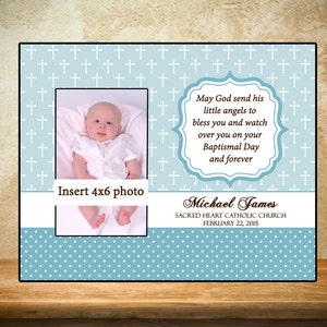 Personalized Baptism/christening Frame - Blue Theme - Etsy