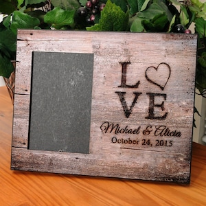 Personalized Wedding Frame - Rustic Wood Look - Wedding Gift - Etsy
