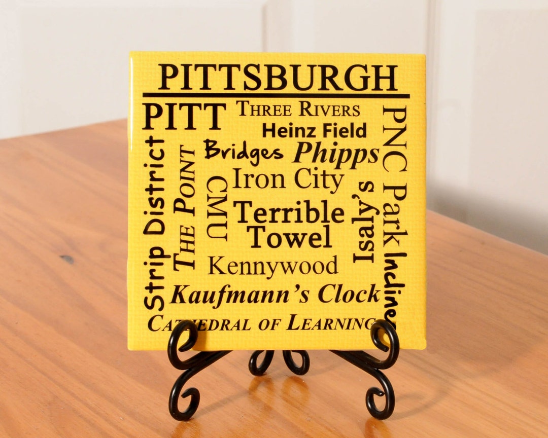 Pittsburgh Words Tile With Stand - Etsy
