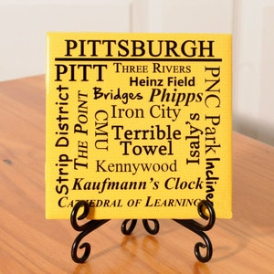 Pittsburgh Words Tile With Stand - Etsy