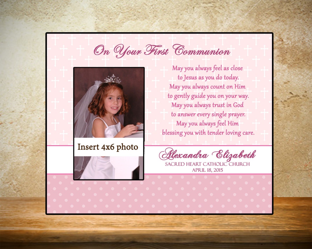 Personalized First Communion Frame - Pink Theme - Etsy