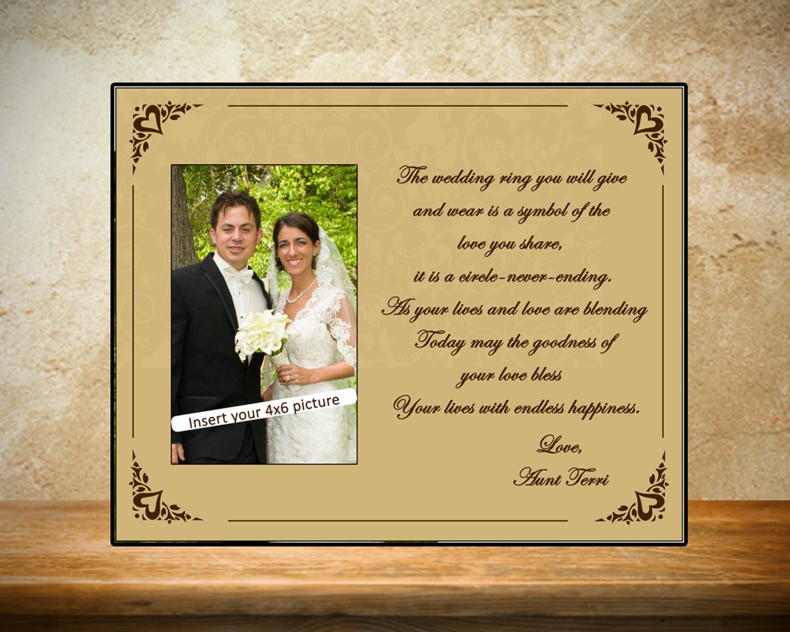 Personalized Wedding Frame Tan Wedding Poem Frame | Etsy