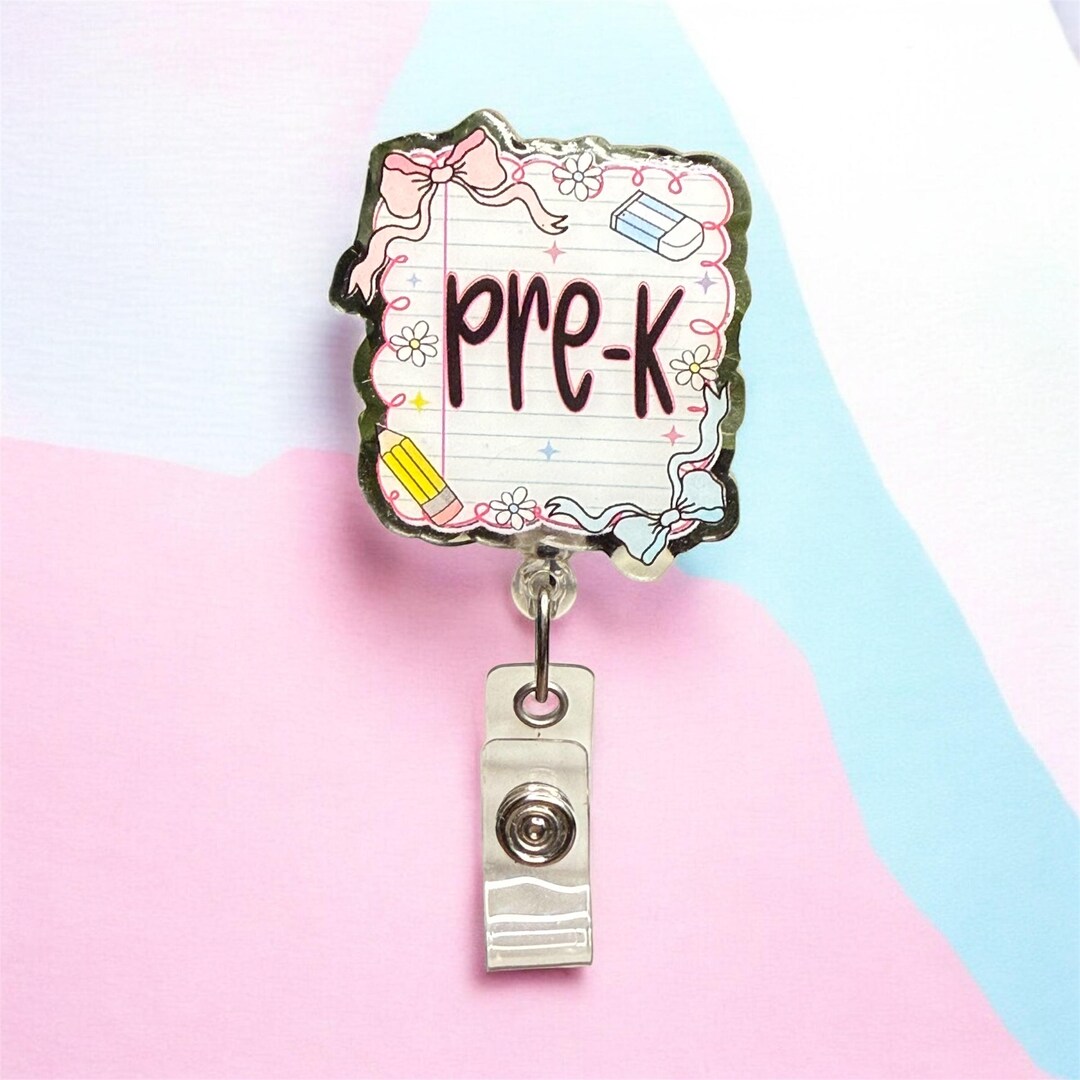 School Grade Pre-k Through Fourth Badge Reel - Etsy