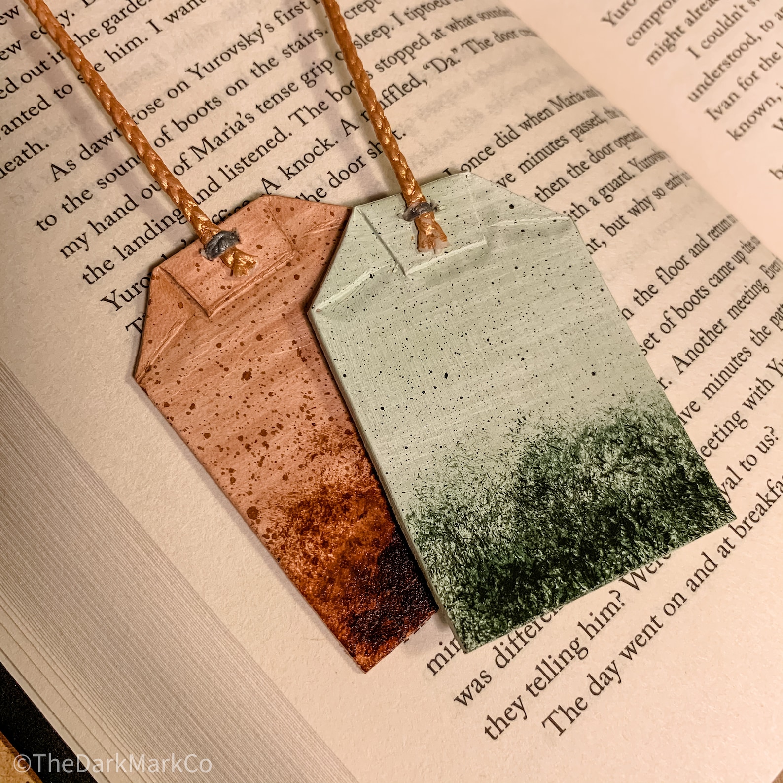 Black Tea Bag Leather Bookmark | Etsy