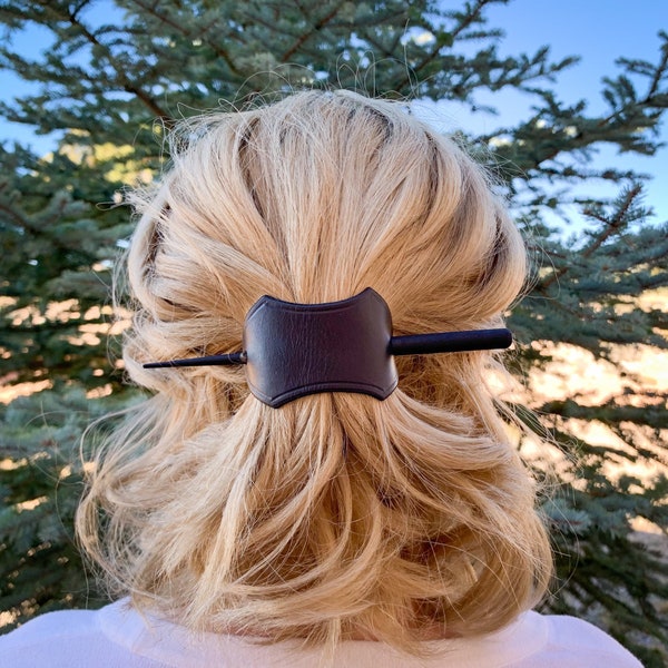 Leather Hair Clip - Etsy