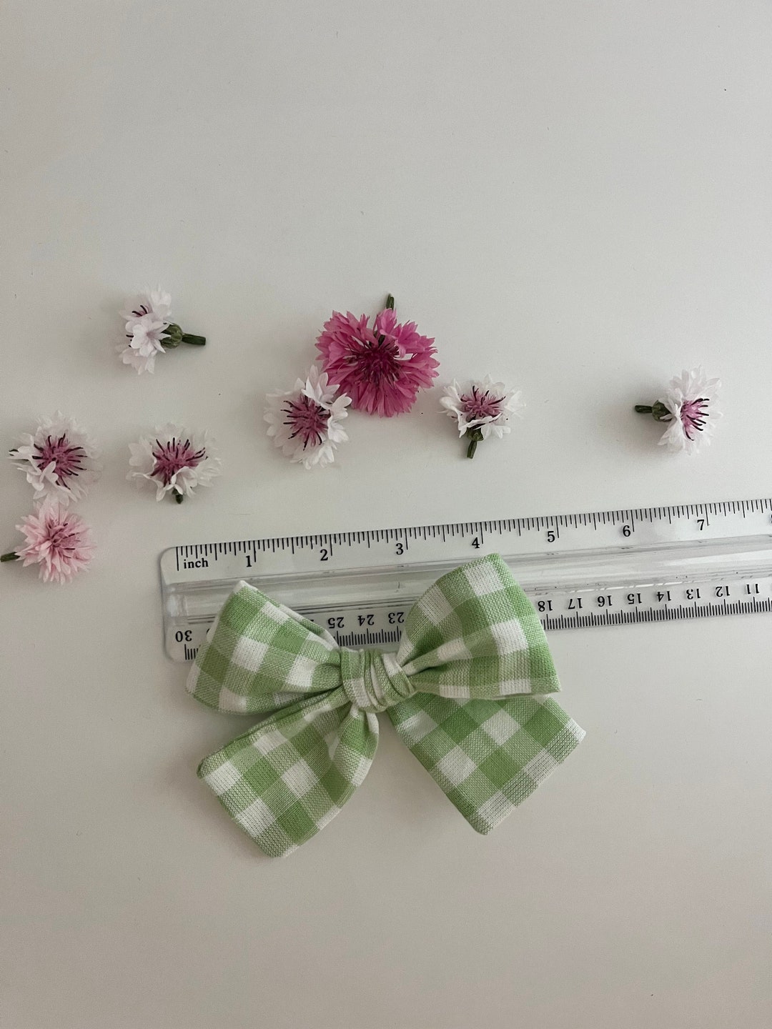 Light Green Gingham Bow | Green Checker Bow | Preppy Bow | Check Hair ...