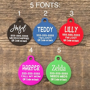 QR Code Id Dog Tag, Scannable Id Tag, QR CODE Pet Tag, Engraved Dog ...