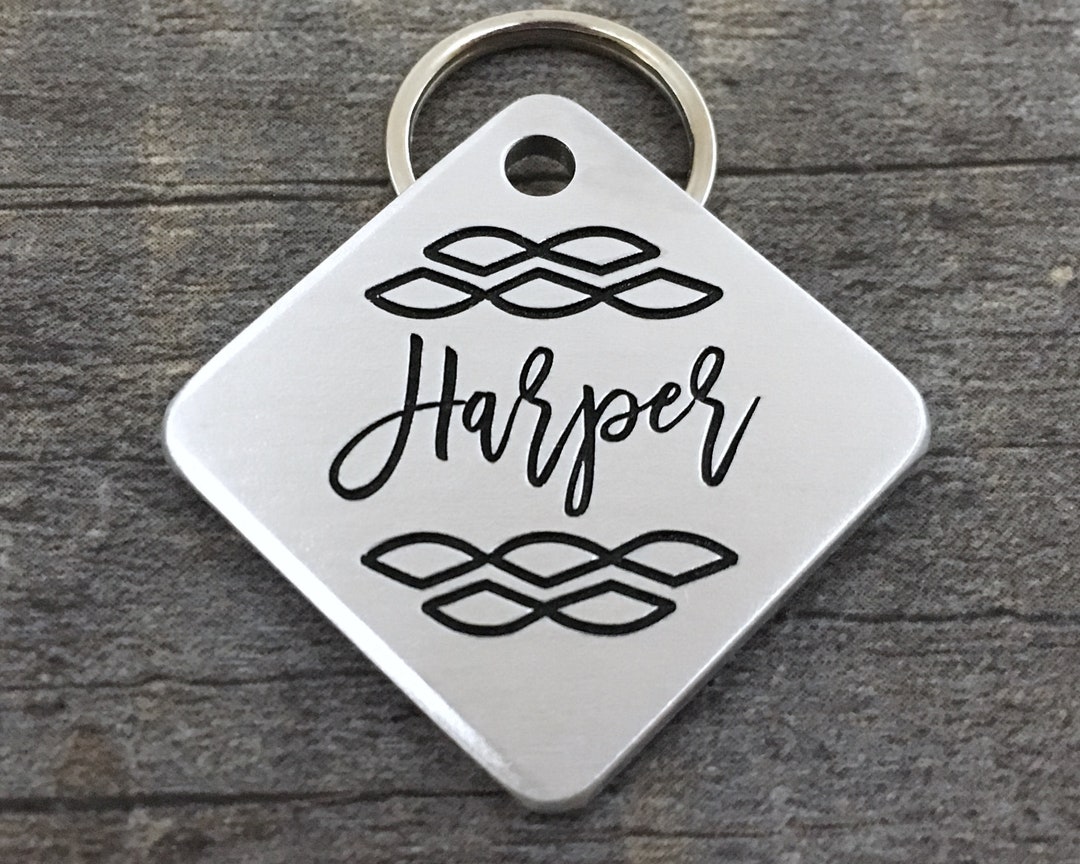 Dog Tags for Dogs Pet Id Tag Custom Engraved Pet Tag Square - Etsy