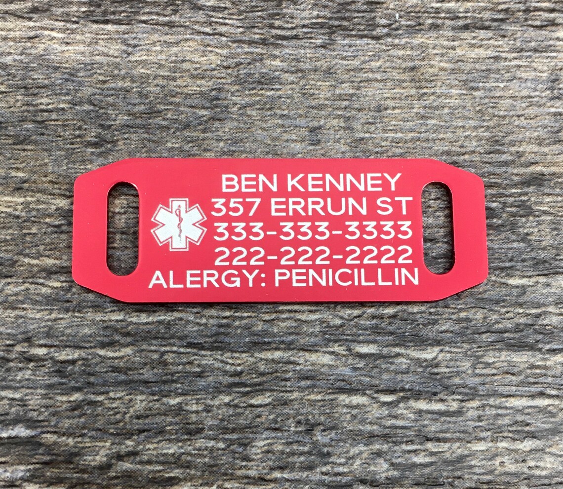 Medical Id Tag, Shoe Tags, in Case of Emergency, Special Needs Id Tags ...