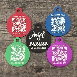 QR Code Id Dog Tag, Scannable Id Tag, QR CODE Pet Tag, Engraved Dog ...