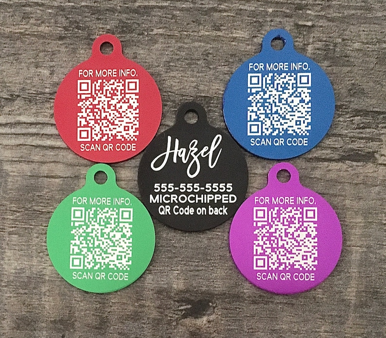 QR Code Id Dog Tag, Scannable Id Tag, QR CODE Pet Tag, Engraved Dog ...