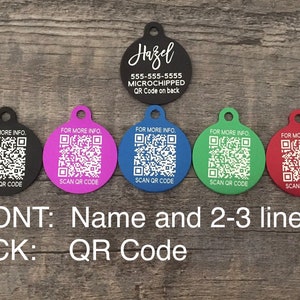 QR Code Id Dog Tag, Scannable Id Tag, QR CODE Pet Tag, Engraved Dog ...