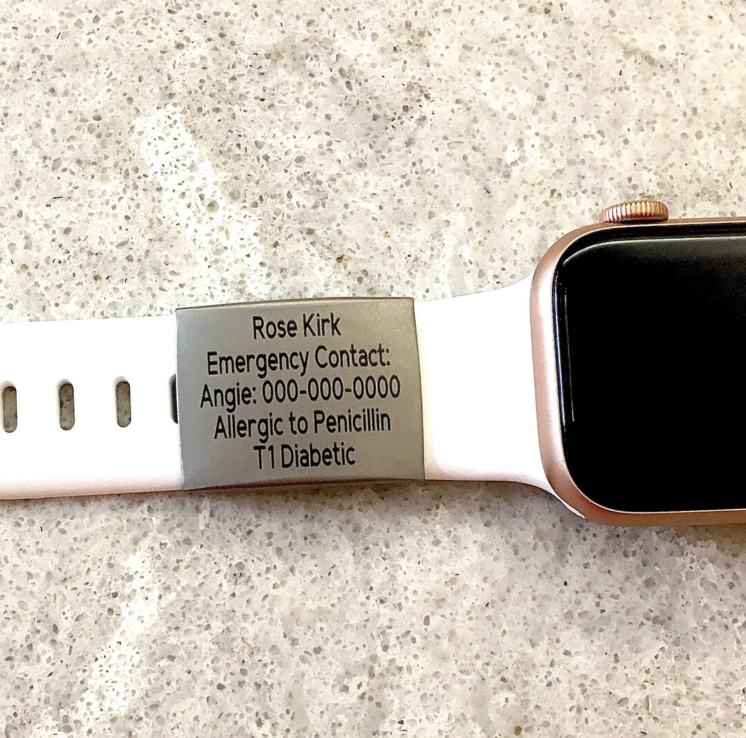 Medical Id Bracelet, Medical Alert Watch Band, Personalized Id Tag ...