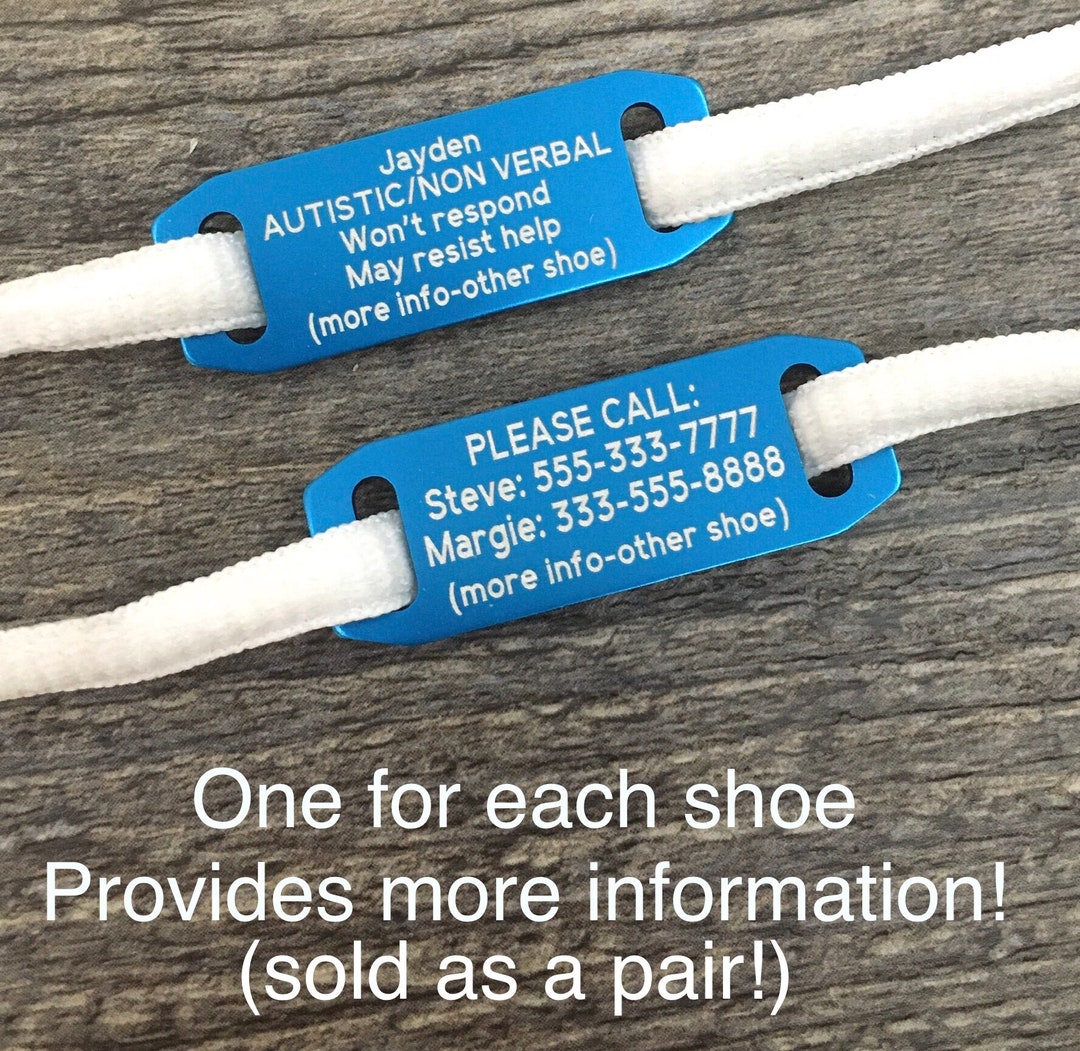 Medical Id Tag, Shoe Tags Custom, Autistic Medical Id, Autism, in Case ...