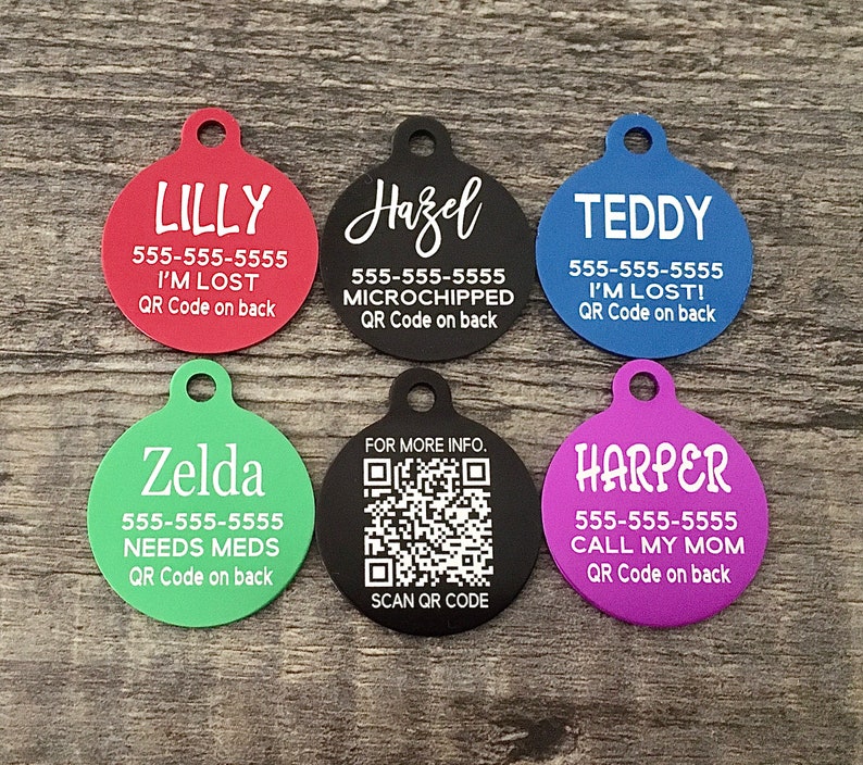 QR Code Id Dog Tag, Scannable Id Tag, QR CODE Pet Tag, Engraved Dog ...