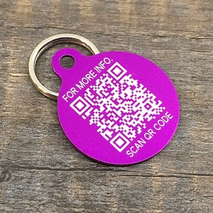 QR Code Id Dog Tag, Scannable Id Tag, QR CODE Pet Tag, Engraved Dog ...