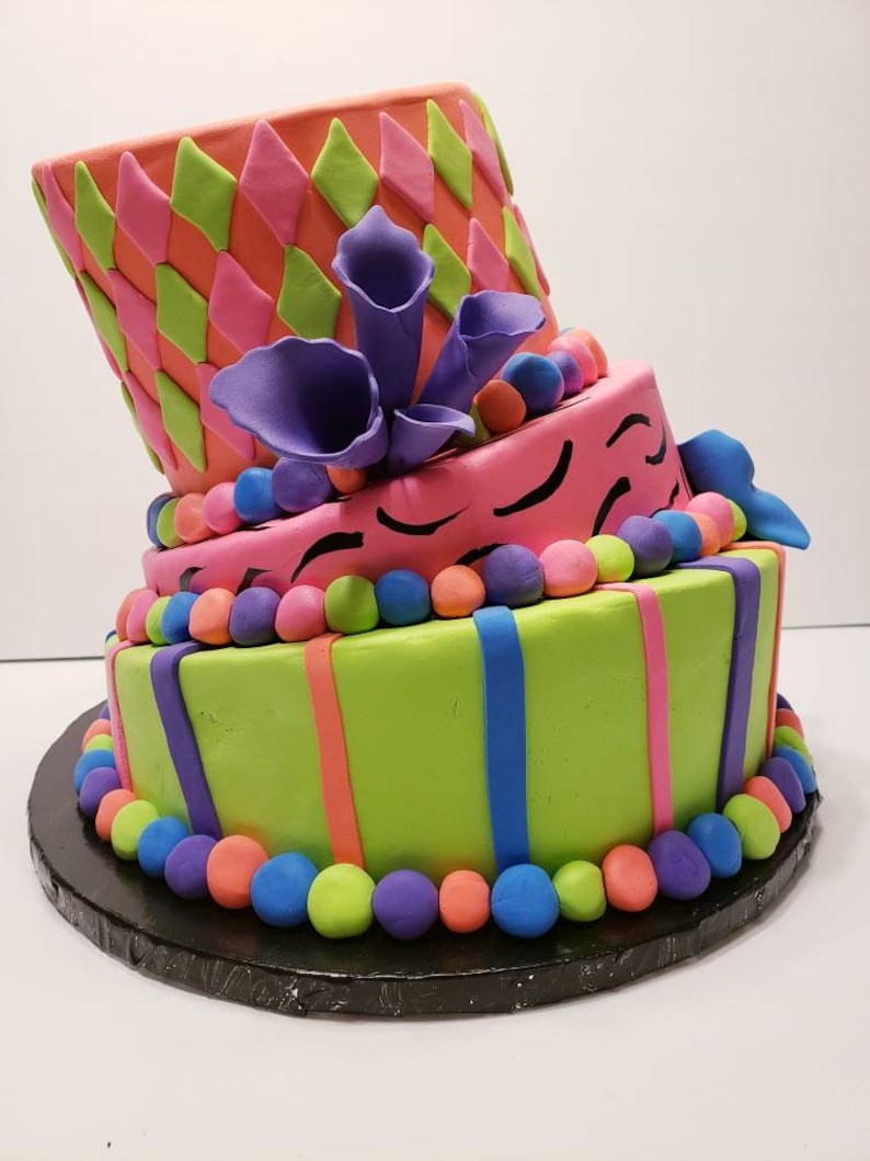 Colorful fake cakes Topsy Turvy fake cake Candies fake | Etsy