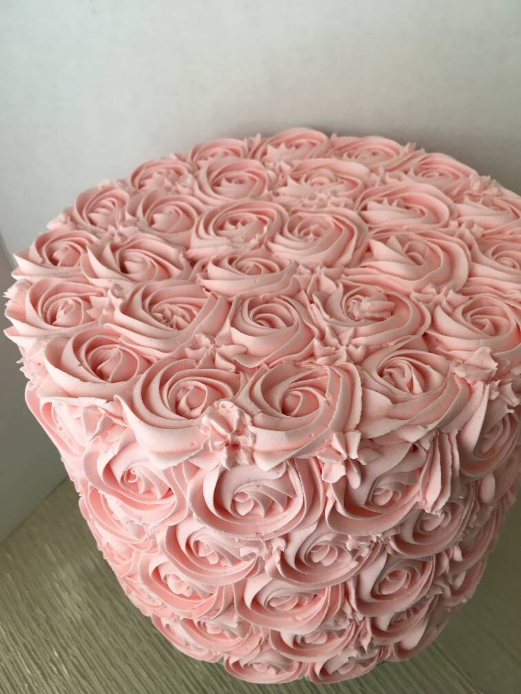 Rosette Fake Cake 10x8. Gray Fake Cakes. Pink Fake Cake. White - Etsy