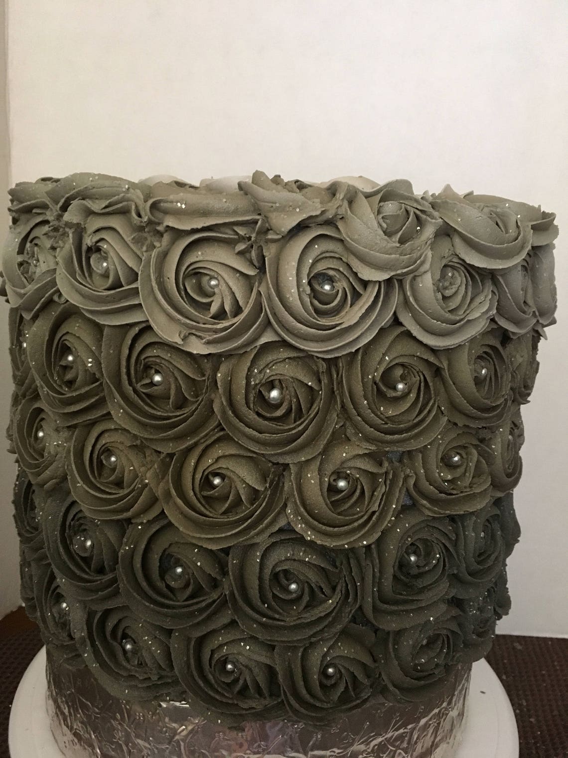 Rosette Fake Cake 10x8. Gray Fake Cakes. Pink Fake Cake. White | Etsy