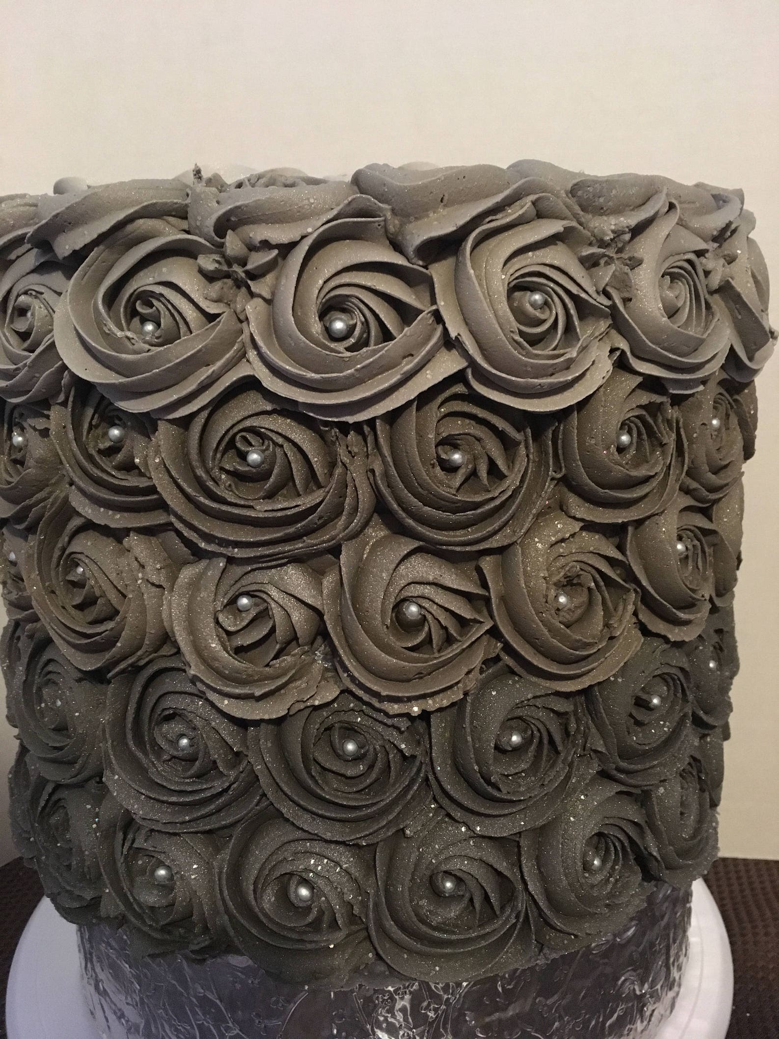 Rosette Fake Cake 10x8. Gray Fake Cakes. Pink Fake Cake. White | Etsy