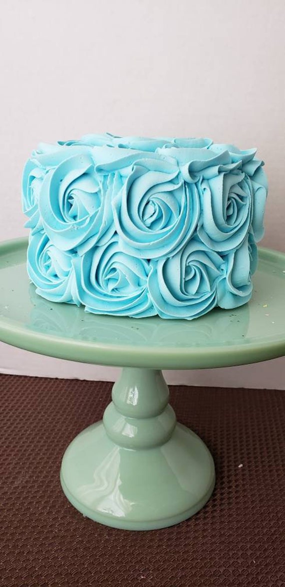 Rosette fake cake. Blue Rosette fake cake. Fakes cakes. 4 x 4 inch by ...