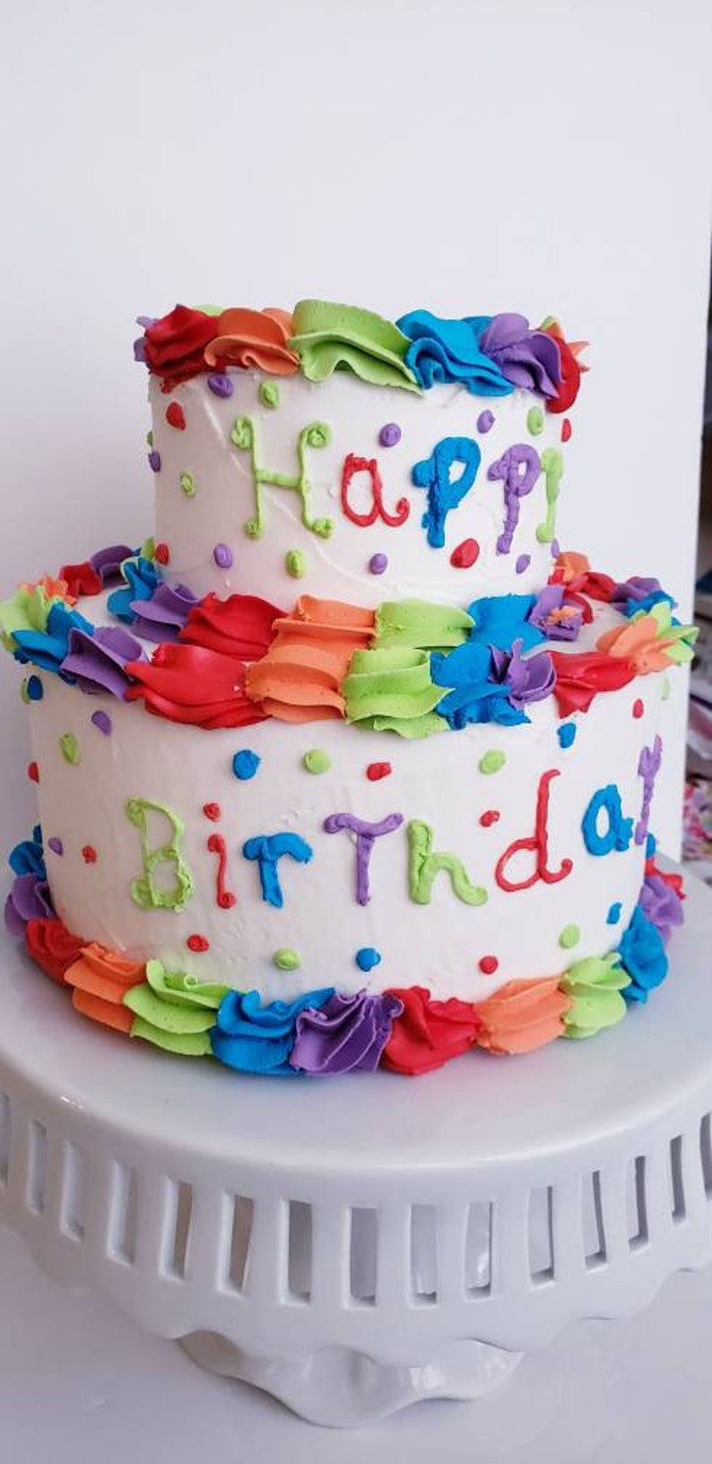 Rainbow Fake Cakes. Faux Birthday Cakes. Rainbow Party. - Etsy