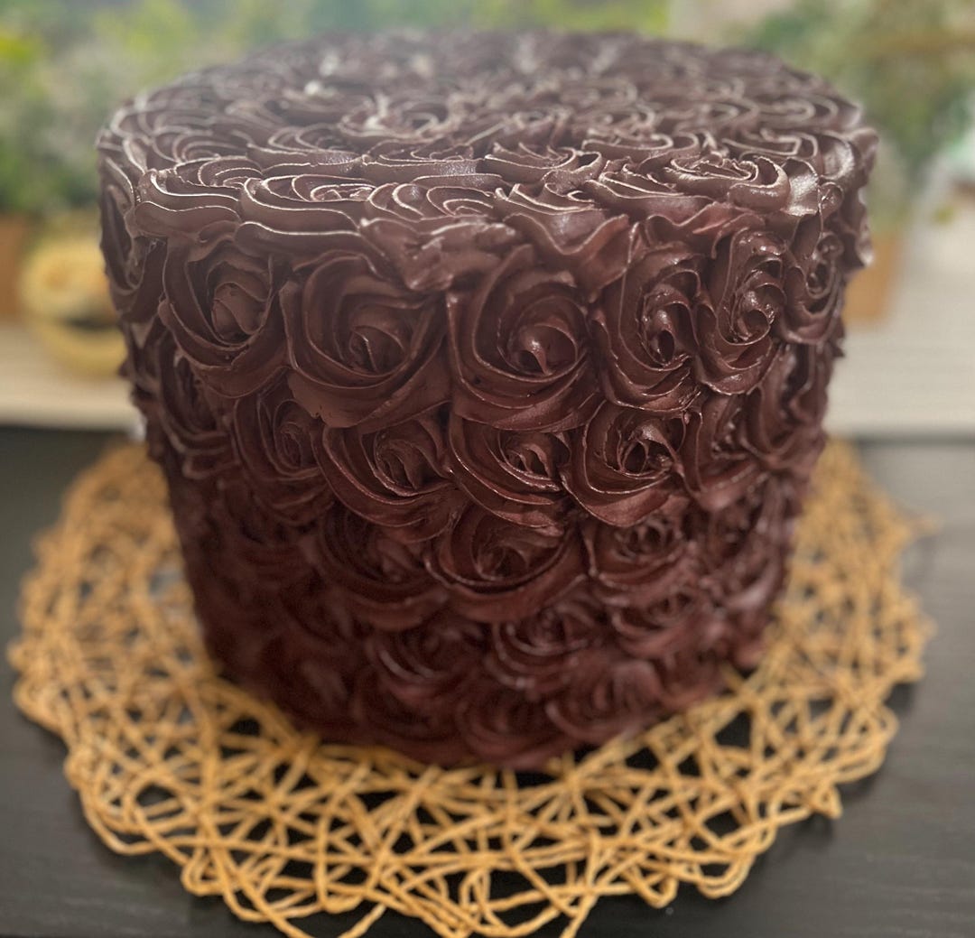 Fake Chocolate Cake, Faux Chocolate Cake. Rosette Fake Cake. 9.5 Inches ...