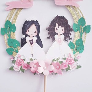First Communion Cake Topper. Girl Comunion Party. Holy Communion Topper ...