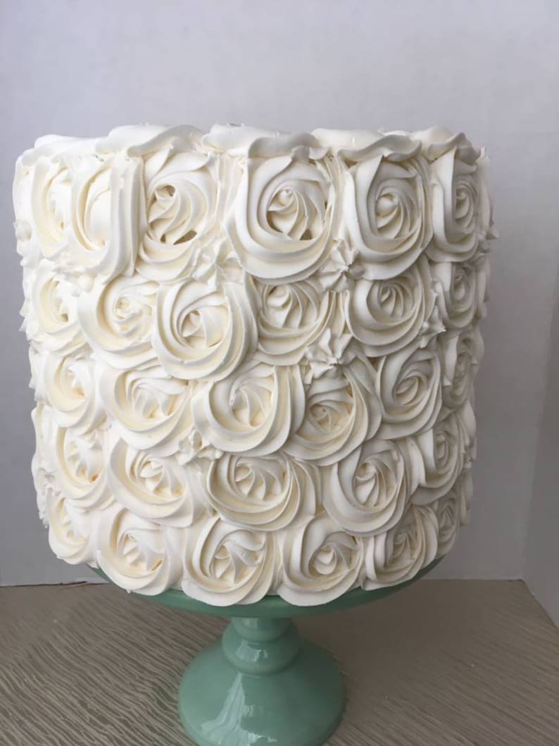 Rosette Fake Cake 10x8. Gray Fake Cakes. Pink Fake Cake. White | Etsy