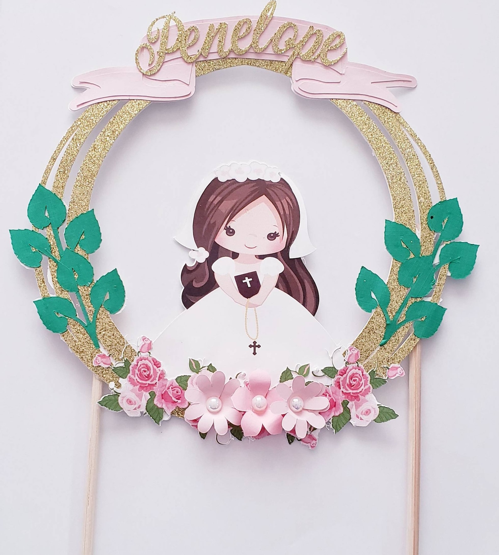 First Communion Cake Topper. Girl Comunion Party. Holy | Etsy