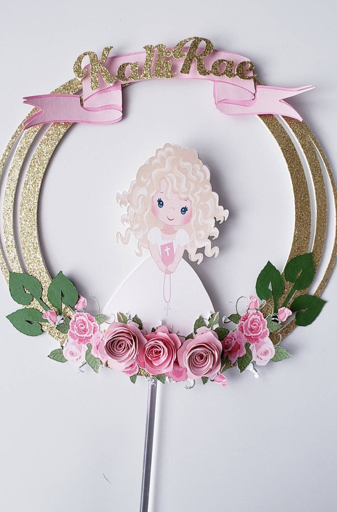 First Communion Cake Topper. Girl Comunion Party. Holy | Etsy