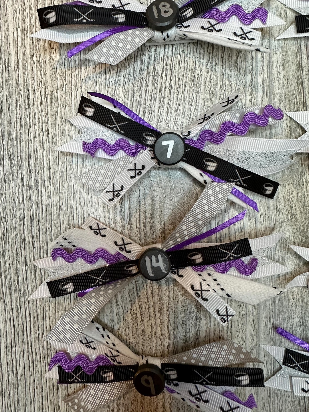 Custom Hockey Hair Bows, Team Hair Bows, Hockey Ribbon, Hockey Lace Bow ...