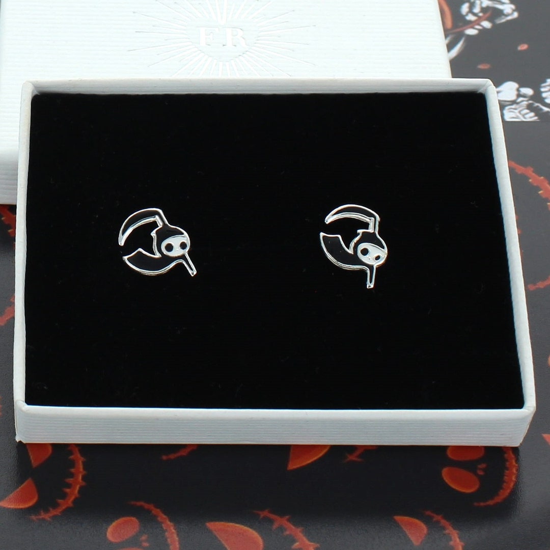 Grim Reaper Stud Earrings - Etsy UK