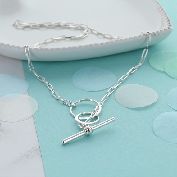 Infinity Link Toggle Bar Necklace