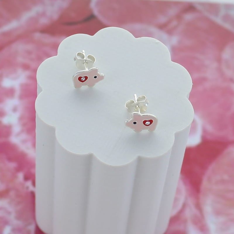 Mini Pig Stud Earrings - Etsy UK